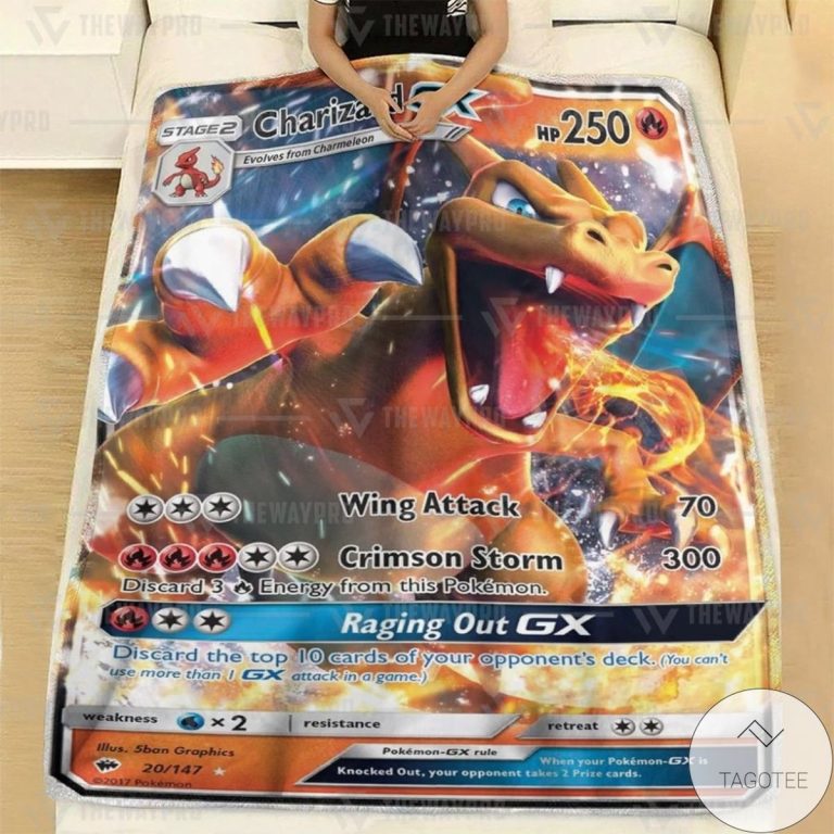 Anime Pokemon Charizard Gx Custom Blanket - Hot Sale 2025