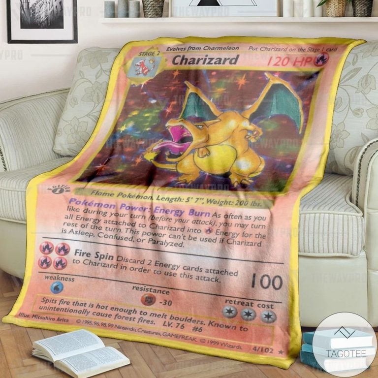 Pokemon Charizard Card Custom Blanket - Hot Sale 2025